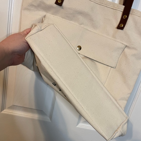 Smith & Hawken | Bags | Nwt Smith Hawken Canvas Market Tote Wleather ...